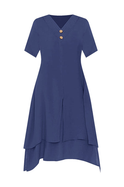 Nala Deep Blue Layers Dress - Blue Bungalow AU