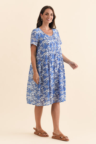 Alysse Blue Floral Pocket Dress - Blue Bungalow AU