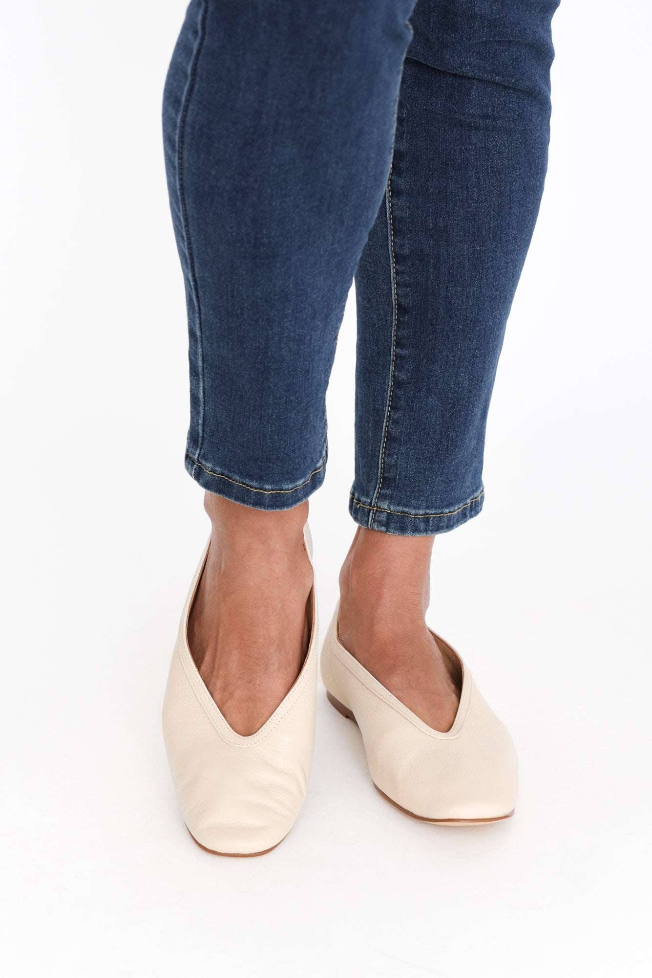 Anita Bone Leather Ballet Flat - Blue Bungalow AU
