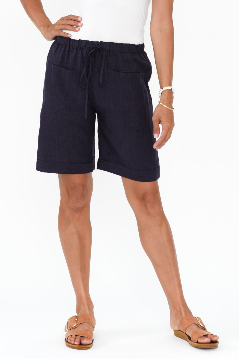Women's Linen Shorts - Blue Bungalow AU