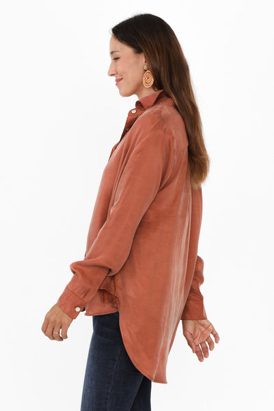 Aspen Rust Collared Shirt - Blue Bungalow AU