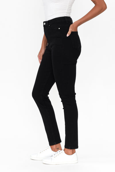 Betty Black Denim Skinny Jeans - Blue Bungalow AU