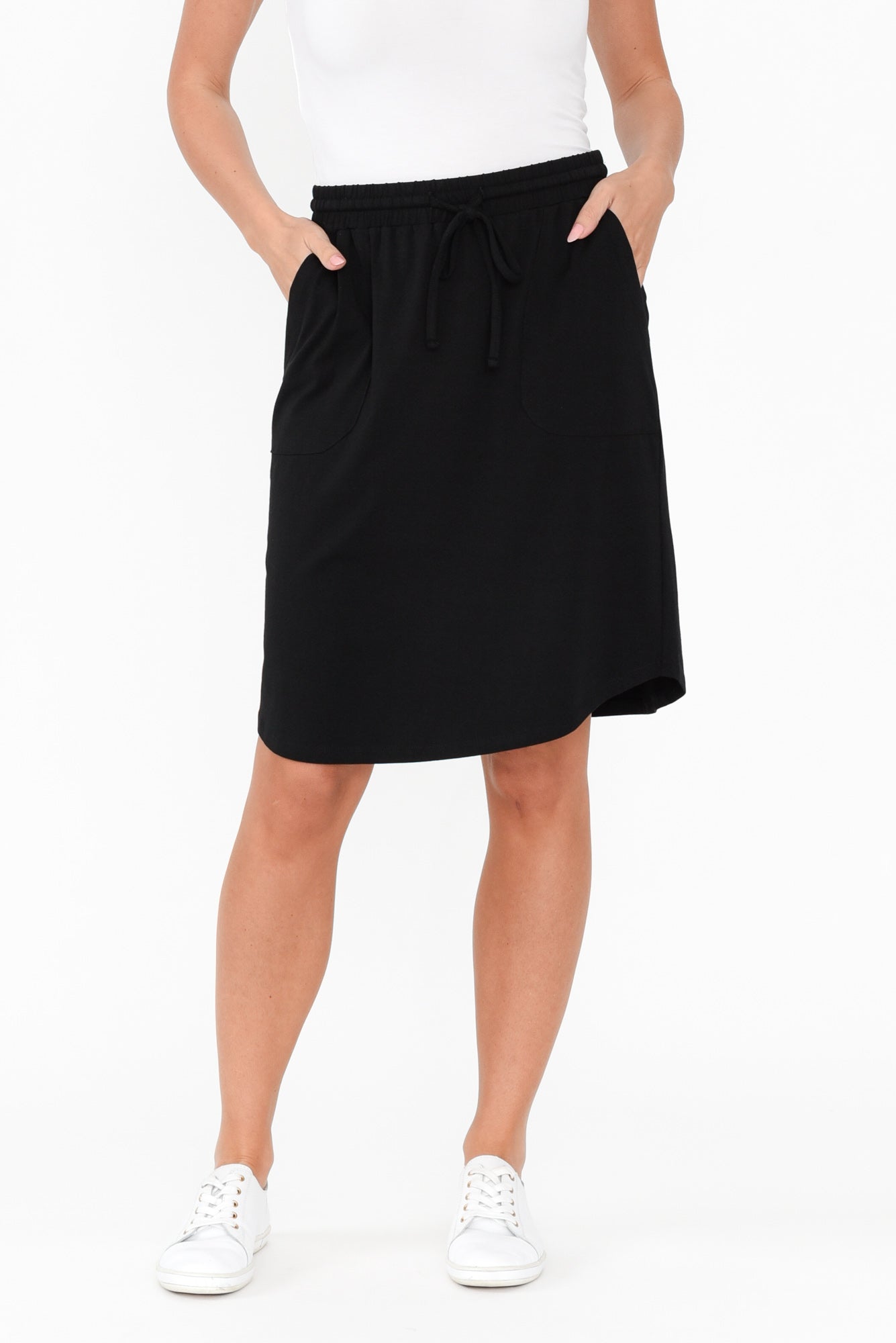 Black Cotton Drawstring Skirt - Blue Bungalow AU