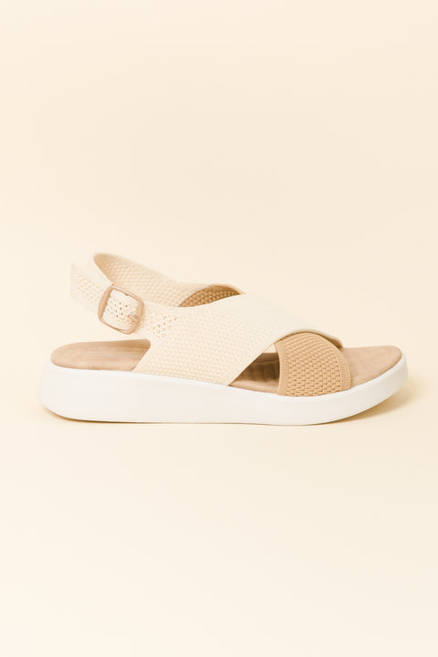 Bogota Cream Knit Platform Sandal - Blue Bungalow AU