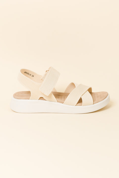 Brasilia Cream Knit Platform Sandal - Blue Bungalow AU