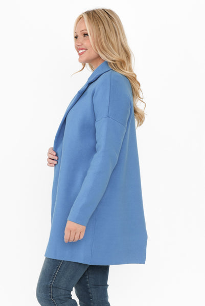 Bristol Blue Collared Coatigan - Blue Bungalow AU