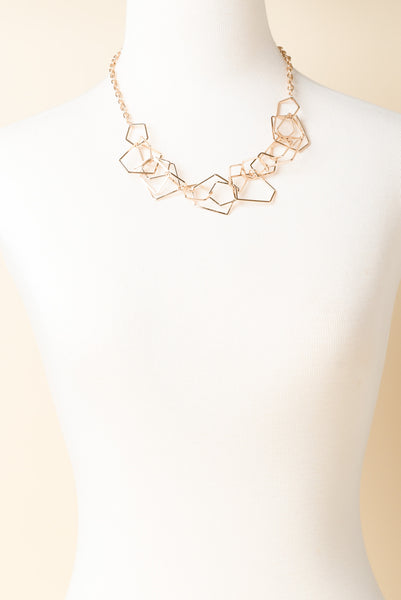 Coby Gold Geo Link Necklace - Blue Bungalow AU
