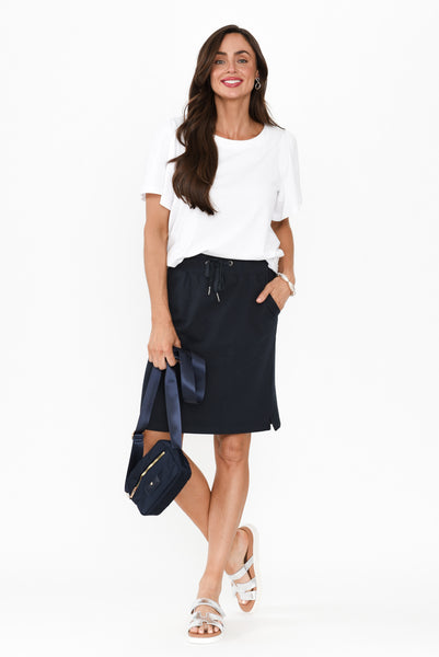Coby Navy Cotton Skirt - Blue Bungalow AU
