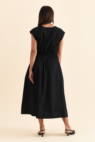 Cooper Black Cotton Pocket Dress - Blue Bungalow AU