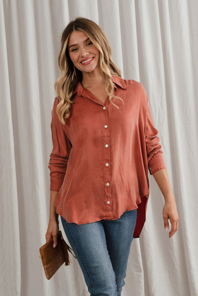 Aspen Rust Collared Shirt - Blue Bungalow AU