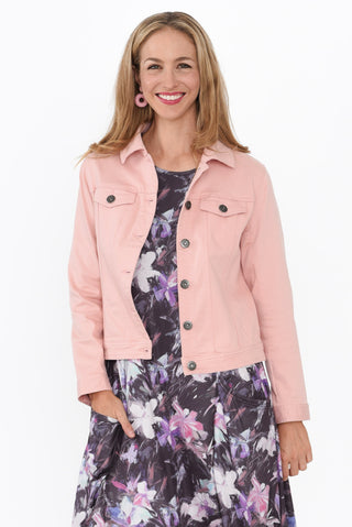 Danielle Blush Stretch Jean Jacket - Blue Bungalow AU