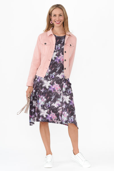 Danielle Blush Stretch Jean Jacket - Blue Bungalow AU