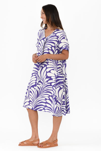 Dulce Blue Swirl Pocket Dress - Blue Bungalow AU