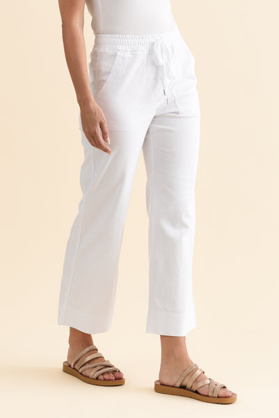 Eugenie White Drawstring Pants - Blue Bungalow AU