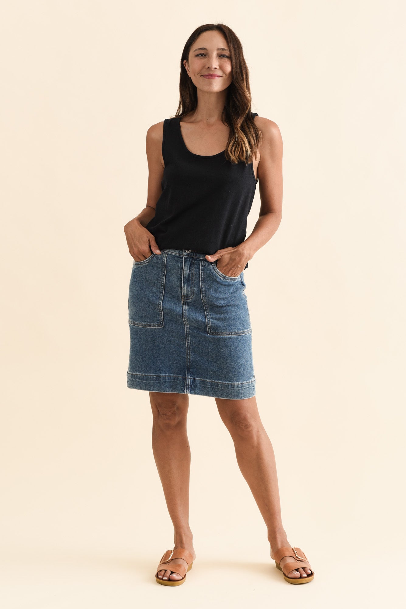 Evie Black Cotton Linen Tank - Blue Bungalow AU