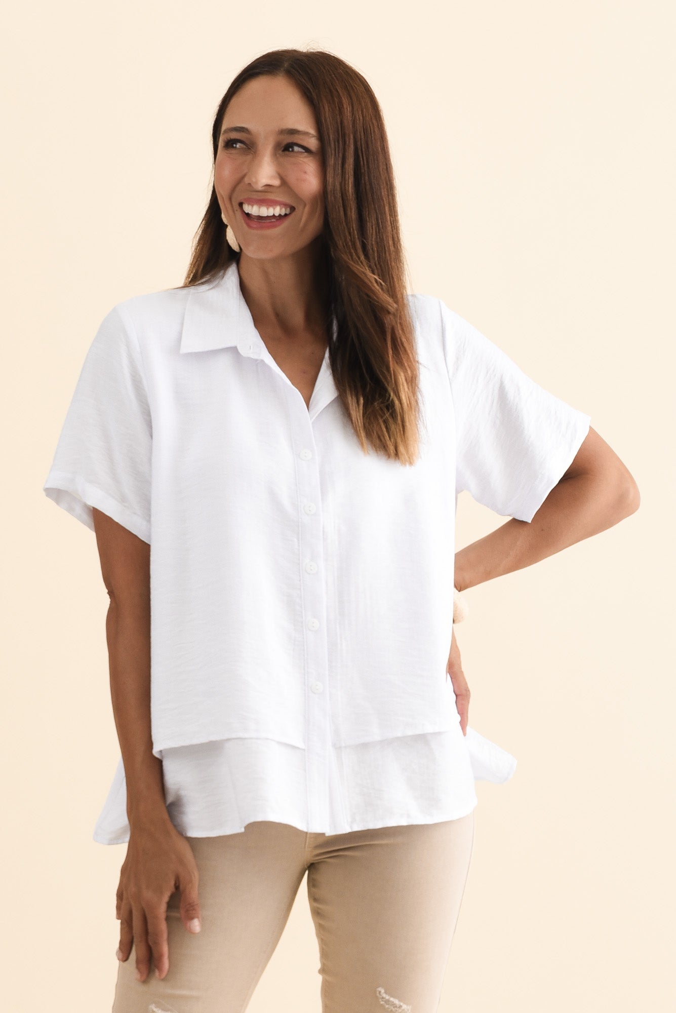 Ezra White Layered Top - Blue Bungalow AU