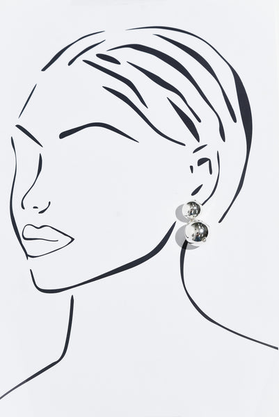 Fenton Silver Ball Drop Earrings - Blue Bungalow AU