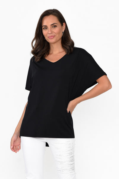 Ivy Black Micro Modal Swing Tee - Blue Bungalow