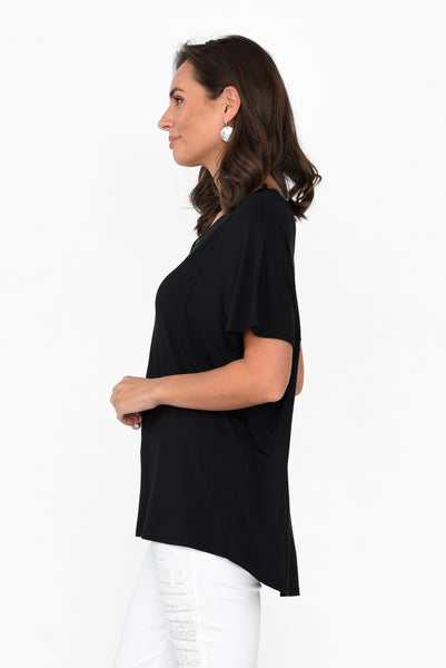 Ivy Black Micro Modal Swing Tee - Blue Bungalow