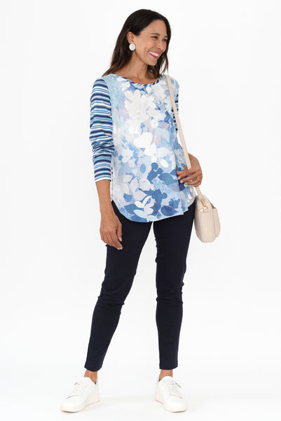 Laia Navy Cotton Stretch Pants - Blue Bungalow AU