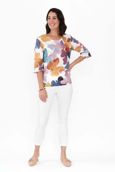 Maren Mauve Butterfly Linen Top - Blue Bungalow AU