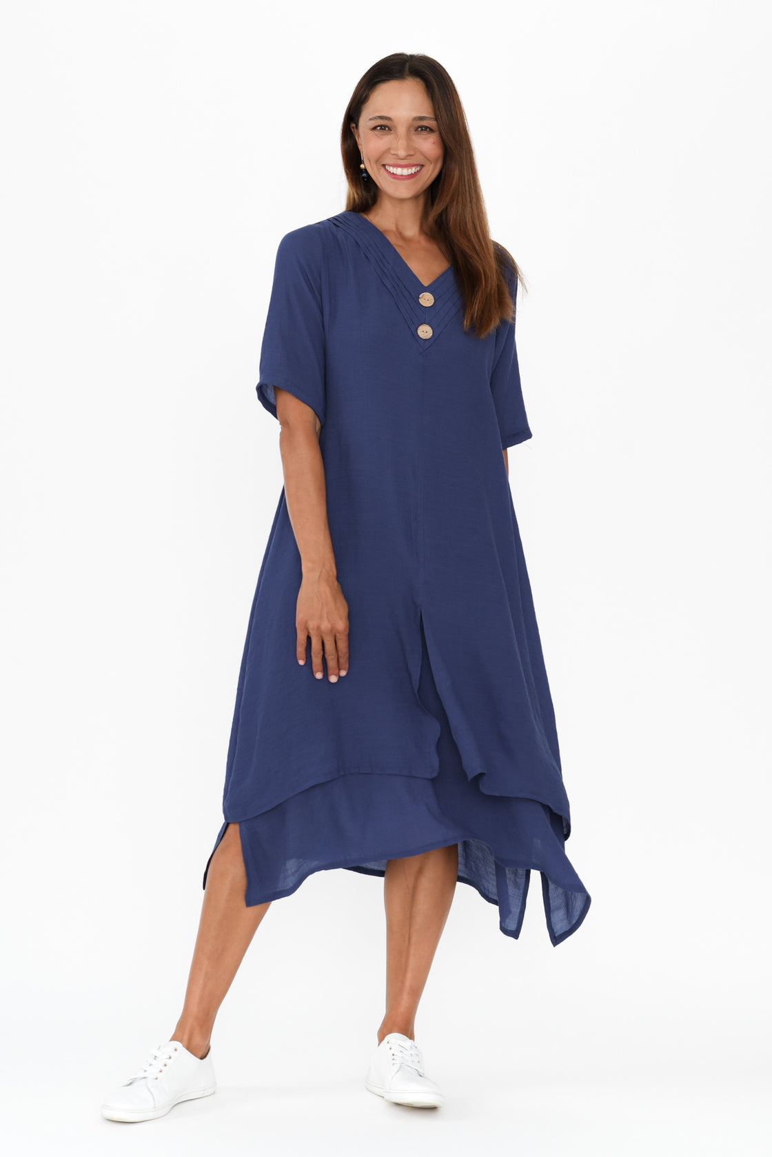 Nala Deep Blue Layers Dress - Blue Bungalow AU