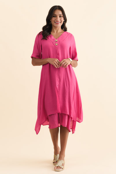 Nala Hot Pink Layers Dress - Blue Bungalow AU