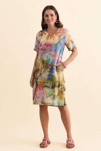 Osaka Pink Blossom Pocket Dress - Blue Bungalow AU