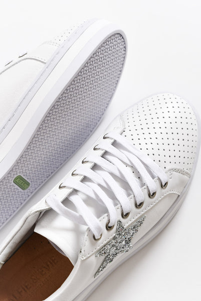 Pixie Star Silver Glitter Leather Sneaker - Blue Bungalow AU