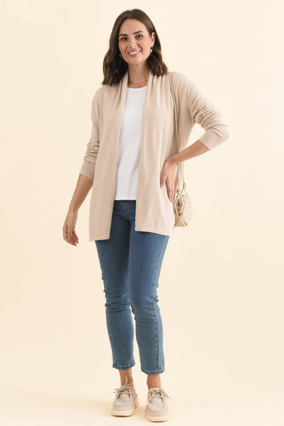 Primrose Natural Cotton Drape Cardigan - Blue Bungalow AU