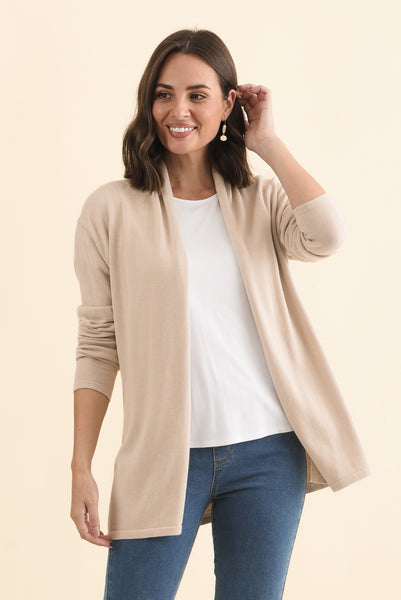 Primrose Natural Cotton Drape Cardigan - Blue Bungalow AU