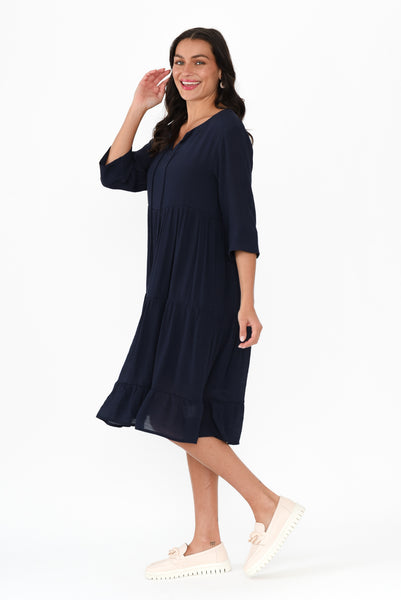 Ravina Navy Tier Dress - Blue Bungalow AU