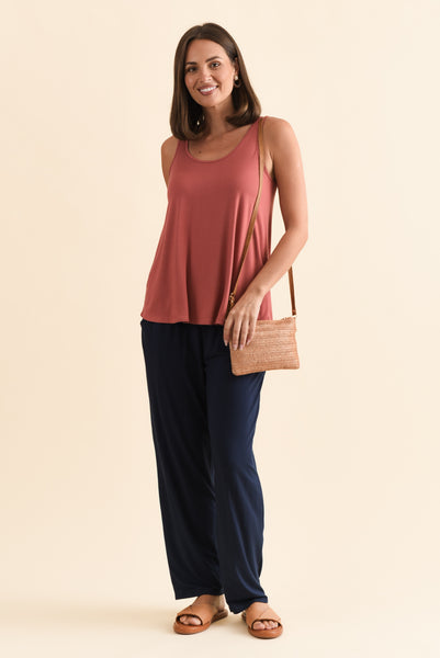 Rust Bamboo Relaxed Singlet - Blue Bungalow AU